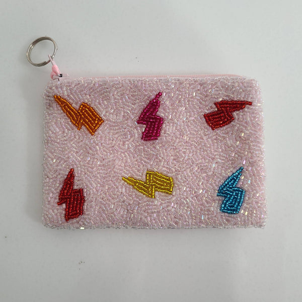 Pink Bolt Beaded Coin Purse – eazia